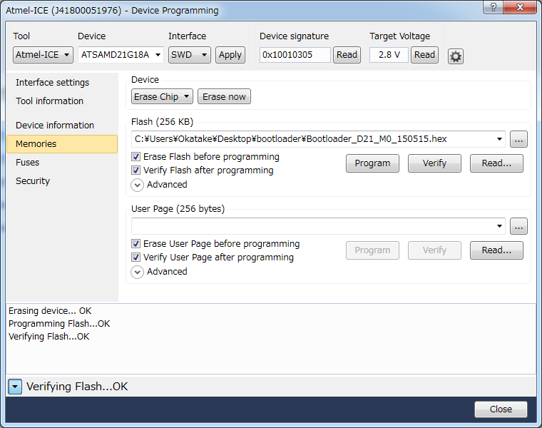 Arduino M0(ATSAMD21G18A)へのbootloaderの書き込み | 魔法の大鍋
